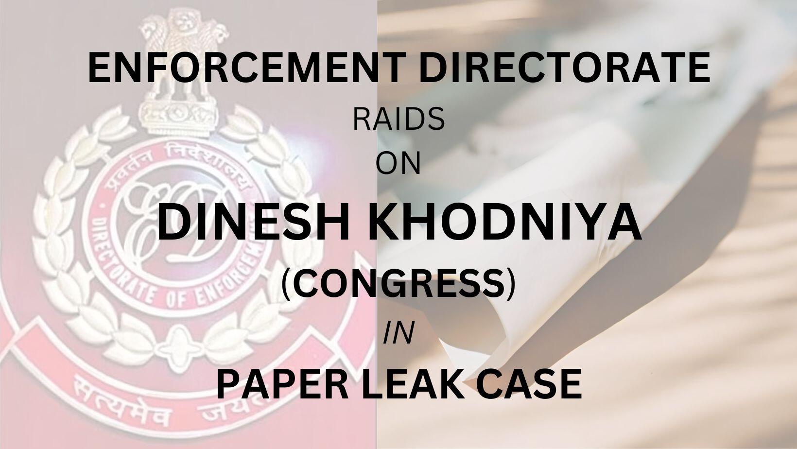 Enforcement Directorate carries out raids at the premises owned by ...