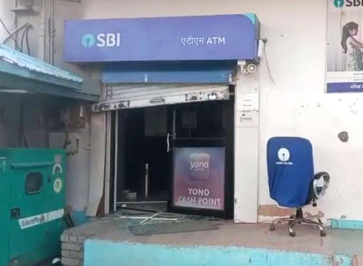 Miscreants uprooted ATM machine os SBI in Dabok