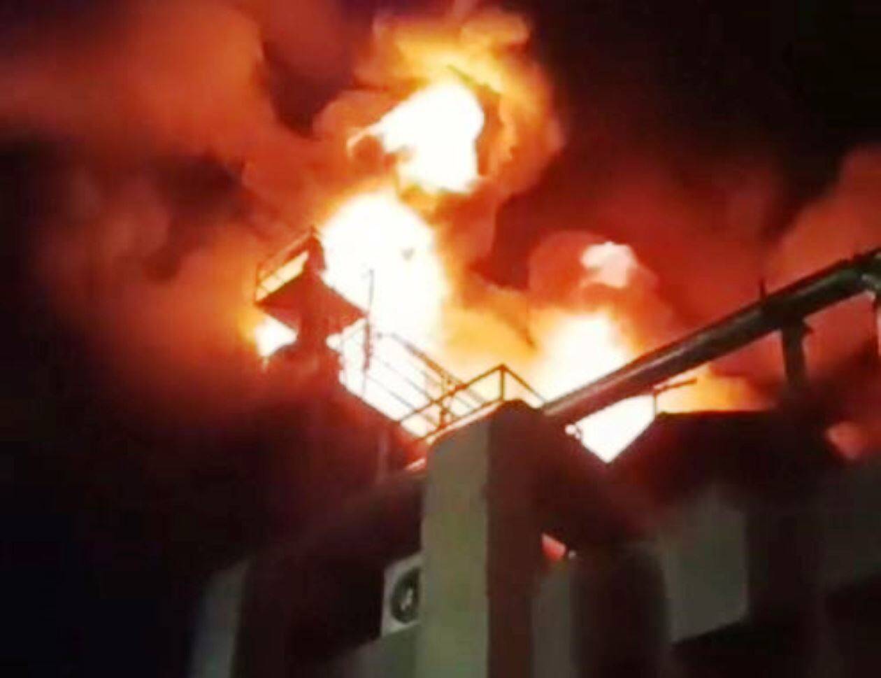 Fire caused by short circuit in pharmaceutical factory
