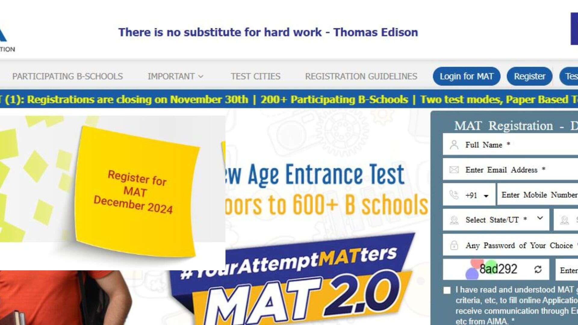 MAT December 2024 Registration Begins