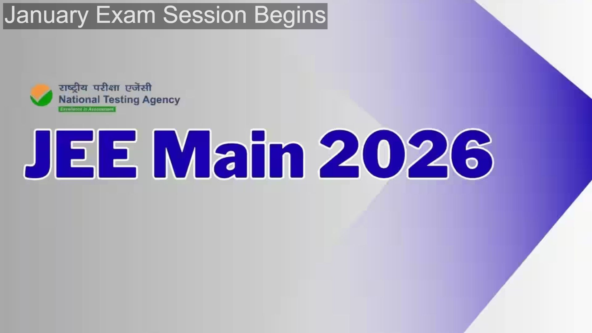 JEE Main January Session Exam Begins Jan 21