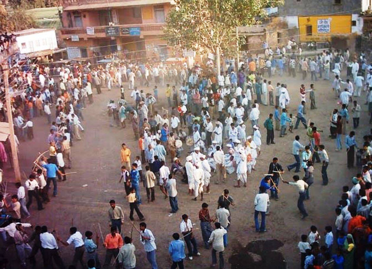 Here the villagers Gair dance for a month in the joy of Holi