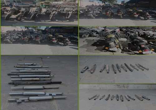 Action on Bullet Bikes with Modified Silencers